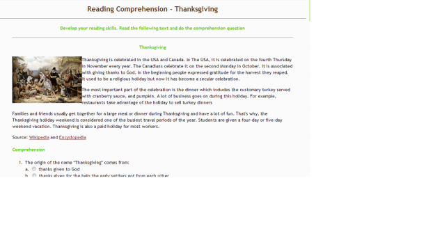 Thanksgiving ESL/EFL Resources « CHESTNUT ESL/EFL