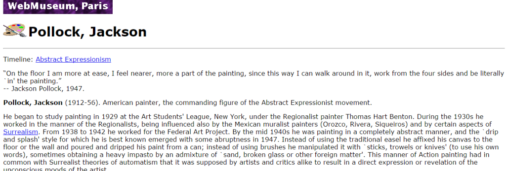 Art & English: Jackson Pollock in ESL/EFL « CHESTNUT ESL/EFL
